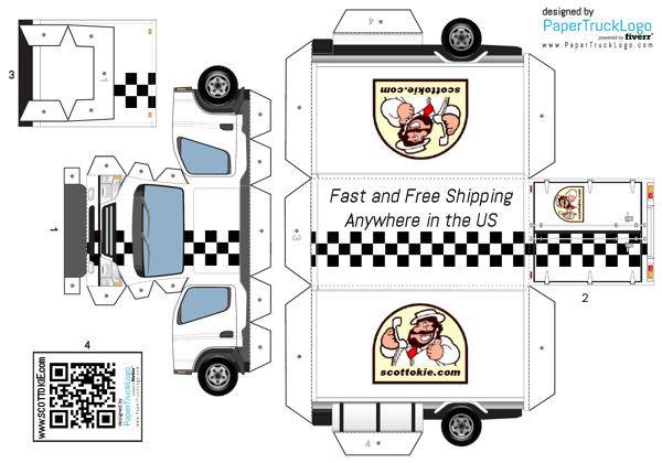 make a papercraft box truck with your logo on it | fiverr