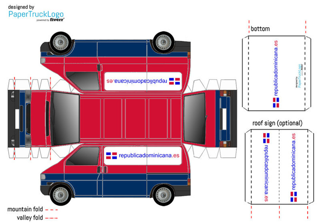 make a papercraft delivery van with your logo on it - fiverr
