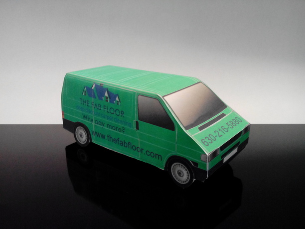 make a papercraft delivery van with your logo on it - fiverr