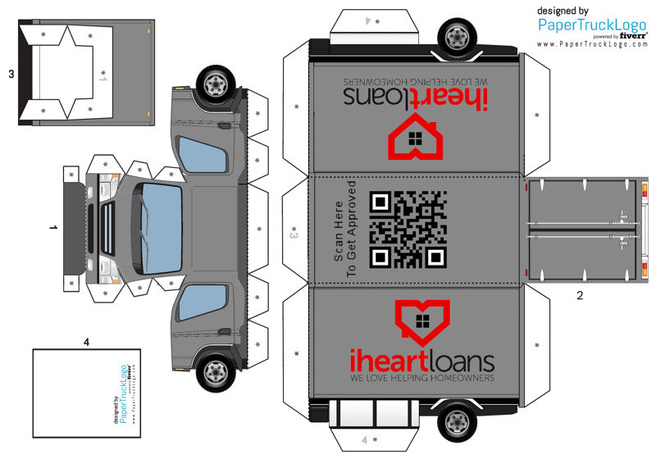 make a papercraft box truck with your logo on it | fiverr